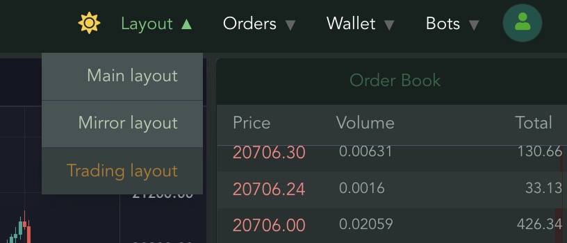 Trading terminal (spot) — Support center
